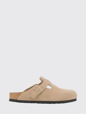 BIRKENSTOCK Boston Suede Mules With Adjustable Strap - Sand