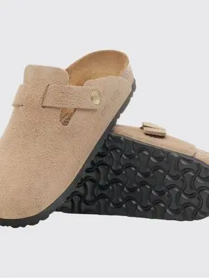 BIRKENSTOCK Boston Suede Mules With Adjustable Strap