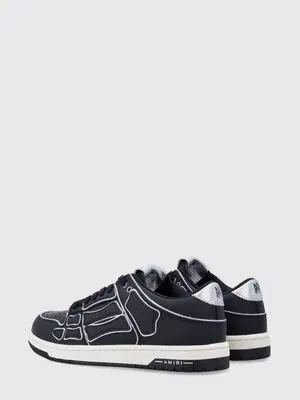 Amiri Leather Sneakers With Bone Detailing - Black