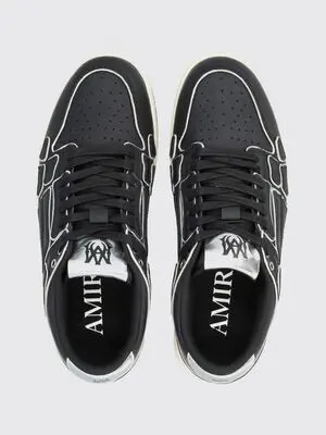 Amiri Leather Sneakers With Bone Detailing - Black