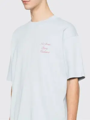 Drole De Monsieur Cotton Casual T-shirt With Slogan - Blue