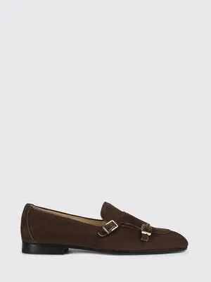 DOUCAL'S Suede Monk Strap Shoes - Coffee