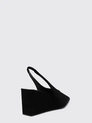 Alaïa Cube" Suede Wedge Slingbacks - Black