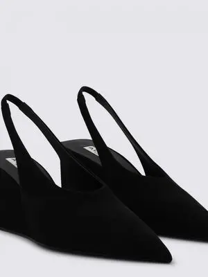 Alaïa Cube" Suede Wedge Slingbacks - Black