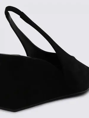 Alaïa Cube" Suede Wedge Slingbacks - Black