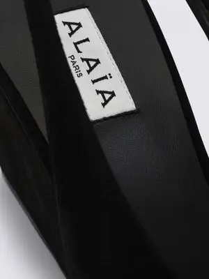 Alaïa Cube" Suede Wedge Slingbacks - Black