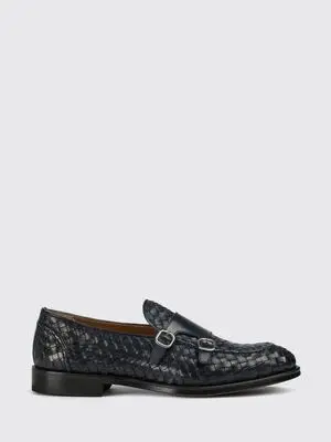 DOUCAL'S Braided Leather Double Monk Strap Shoes - Blue