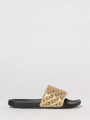 EA7 EA7 Slides With Logo Detailing Gold