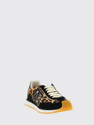 Dolce & Gabbana Suede And Animal Print Nylon Dg Cushion Sneakers