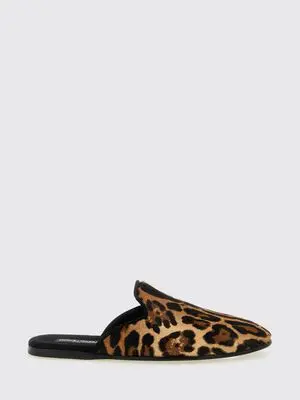 Dolce & Gabbana Animalier Pony Hair Slippers - Brown