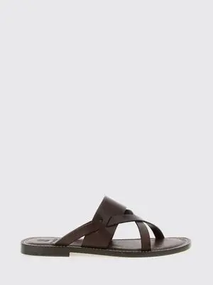 Brunello Cucinelli Leather Slide Sandals - Brown
