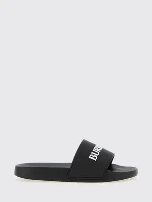 Burberry Rubber Sliders With Printed Logo - Black