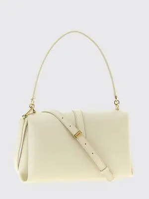 FERRAGAMO Leather Shoulder Bag With Gancini Logo - Beige
