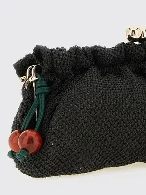 TWINSET Raffia Clutch With Logo Detail