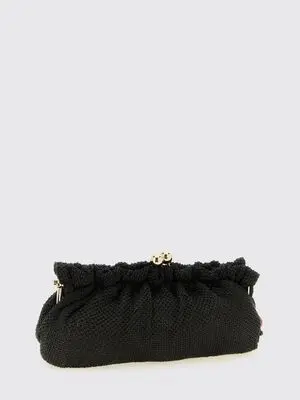 TWINSET Raffia Clutch With Logo Detail