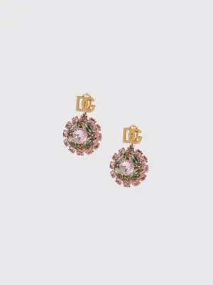 Dolce & Gabbana Dg Brass Earrings With Set Rhinestones