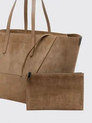 Brunello Cucinelli Suede Tote Bag - Sand