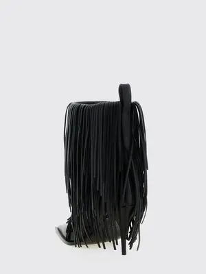 Balenciaga Avenue Leather Ankle Boots With Fringe And Stiletto Heel