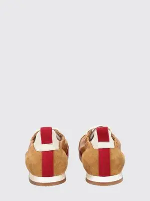 UMA WANG Low Top Leather And Suede Sneakers - Camel