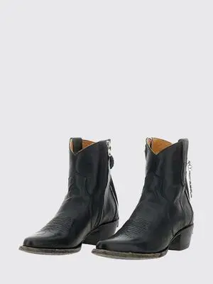 Comme Des Garçons Cracked Leather Ankle Boots - Black