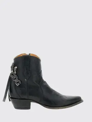 Comme Des Garçons Cracked Leather Ankle Boots - Black