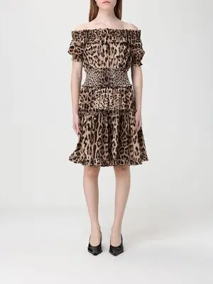 Dolce & Gabbana Leopard Print Off-the-shoulder Dress