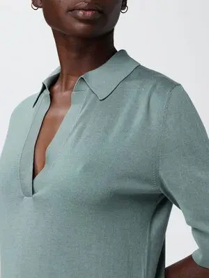 KANGRA Silk And Cashmere Knit Polo Shirt - Mint