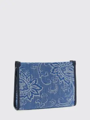 Etro Essential Paisley Jacquard Cotton Denim Clutch - Blue