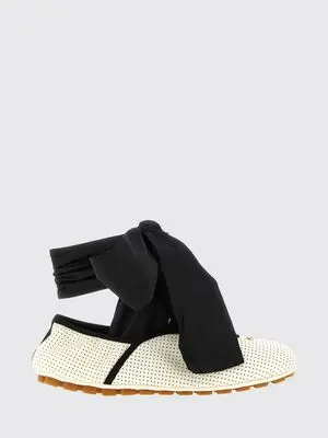 Valentino Garavani Rythmika Perforated Leather Ballerinas With Bow Detailing - White