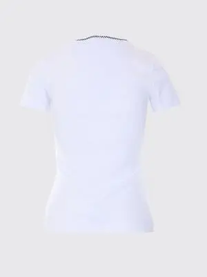 Pinko Ribbed T-shirt With Embellished Detail - White