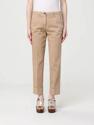 MASON'S Stretch Cotton Cropped Fit Trousers - Beige