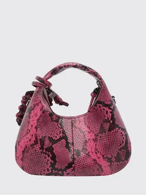GANNI Python Print Faux Leather Hobo Bag - Fuchsia