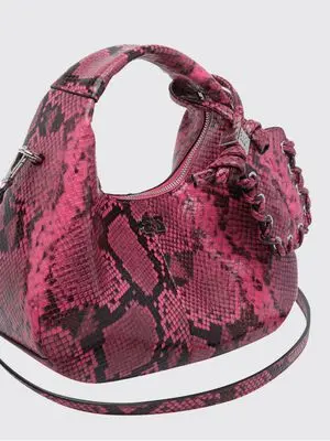 GANNI Python Print Faux Leather Hobo Bag - Fuchsia