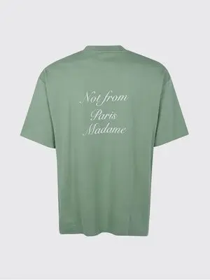 Drole De Monsieur Cotton Casual T-shirt With Slogan - Green