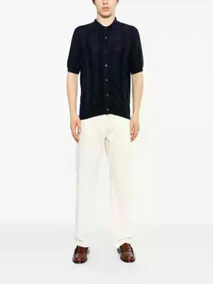 Brunello Cucinelli Buttoned Striped Knitwear - Blue