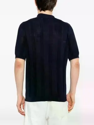 Brunello Cucinelli Buttoned Striped Knitwear - Blue
