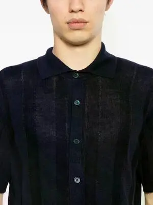 Brunello Cucinelli Buttoned Striped Knitwear - Blue
