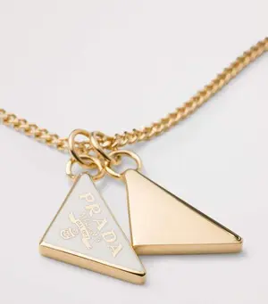 Prada Triangle Logo Pendant Necklace