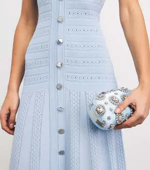 Sandro Knitted Pointelle Midi Dress