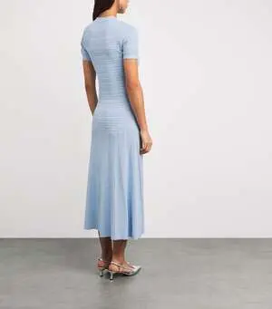 Sandro Knitted Pointelle Midi Dress