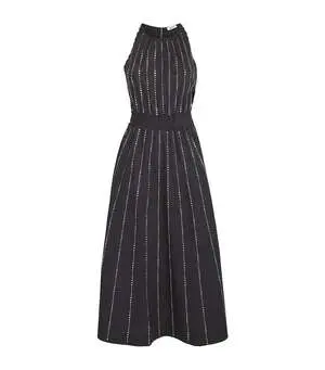 Sandro Cotton Embellished Maxi Dress