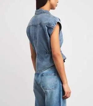 Sandro Denim Sleeveless Top