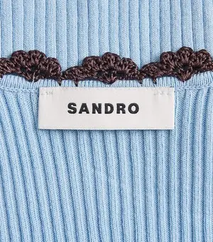 Sandro Crochet-trim Tank Top - Blue