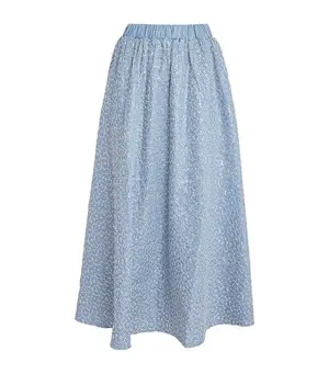 Sandro Striped Sequin Maxi Skirt