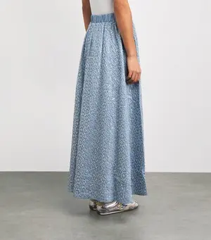 Sandro Striped Sequin Maxi Skirt