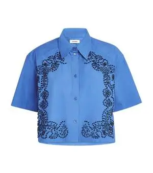 Sandro Embroidered Cotton Shirt