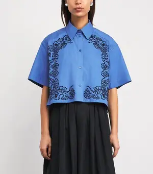 Sandro Embroidered Cotton Shirt