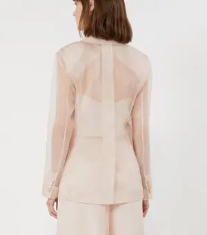 Max Mara Silk Organza Double-breasted Blazer
