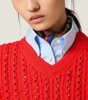 Miu Miu Technical Yarn Lace Stitch Sweater