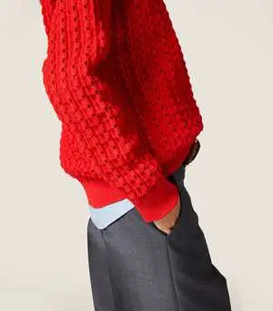 Miu Miu Technical Yarn Lace Stitch Sweater